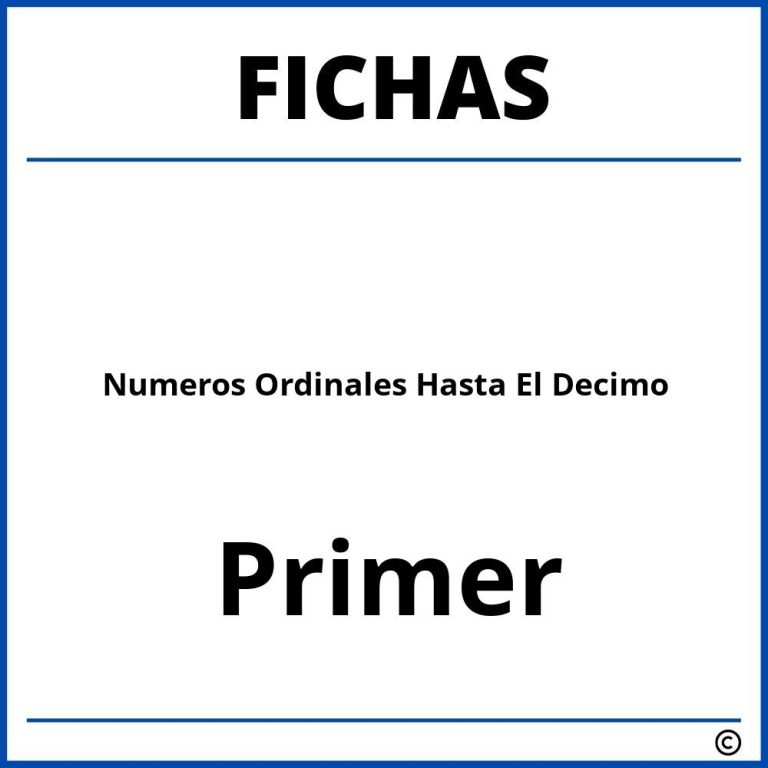 Fichas De Numeros Ordinales Para Segundo Grado