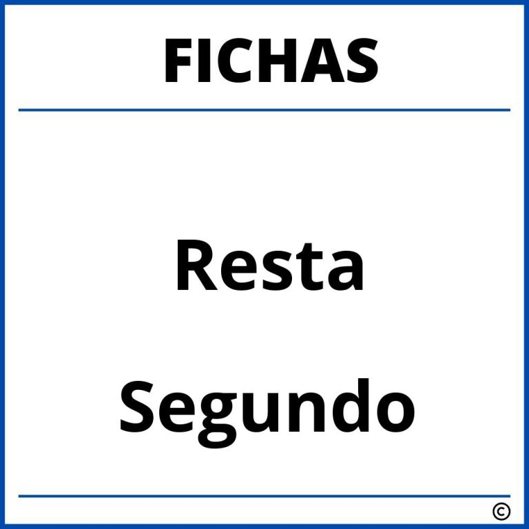 Fichas De Resta Prestando Para Segundo Grado