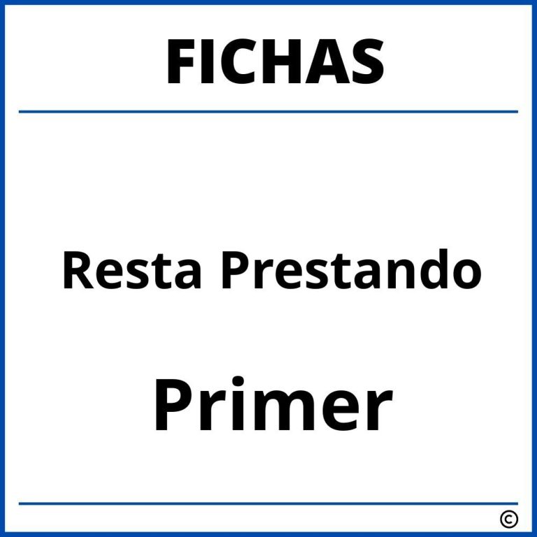 Fichas De Resta Para Primer Grado